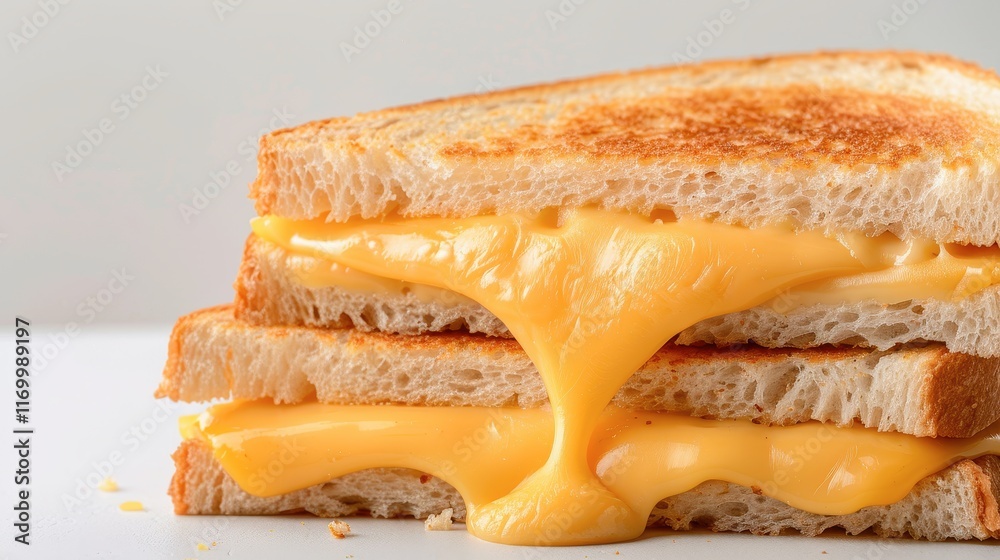 60. Grilled cheese sandwich with gooey melted cheese oozing out ...