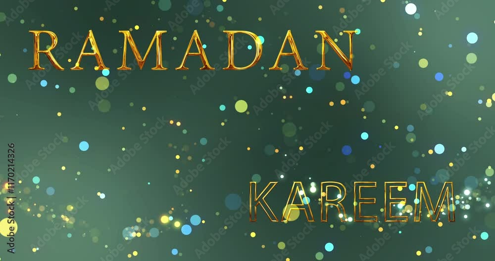 ramadan, kareem, greeting, card, gold, dust, particles, background ...