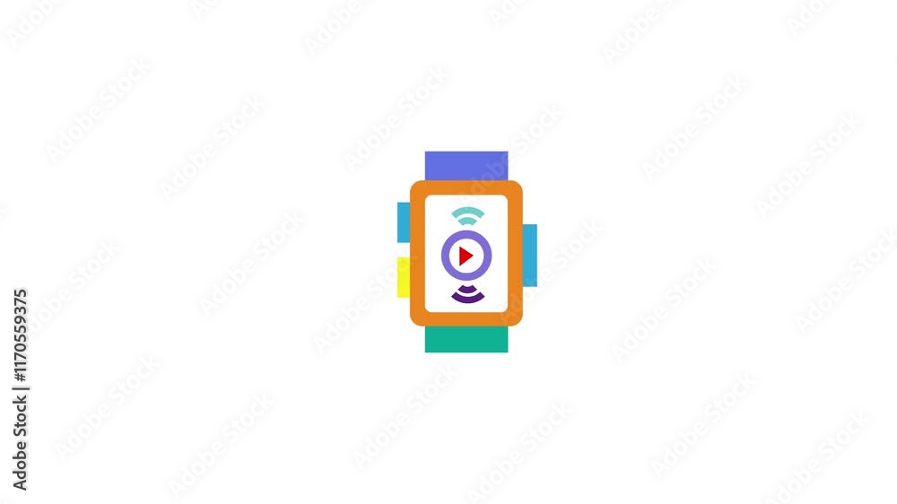 smart watch icon animation. smart watch animation. Animated mockup ...