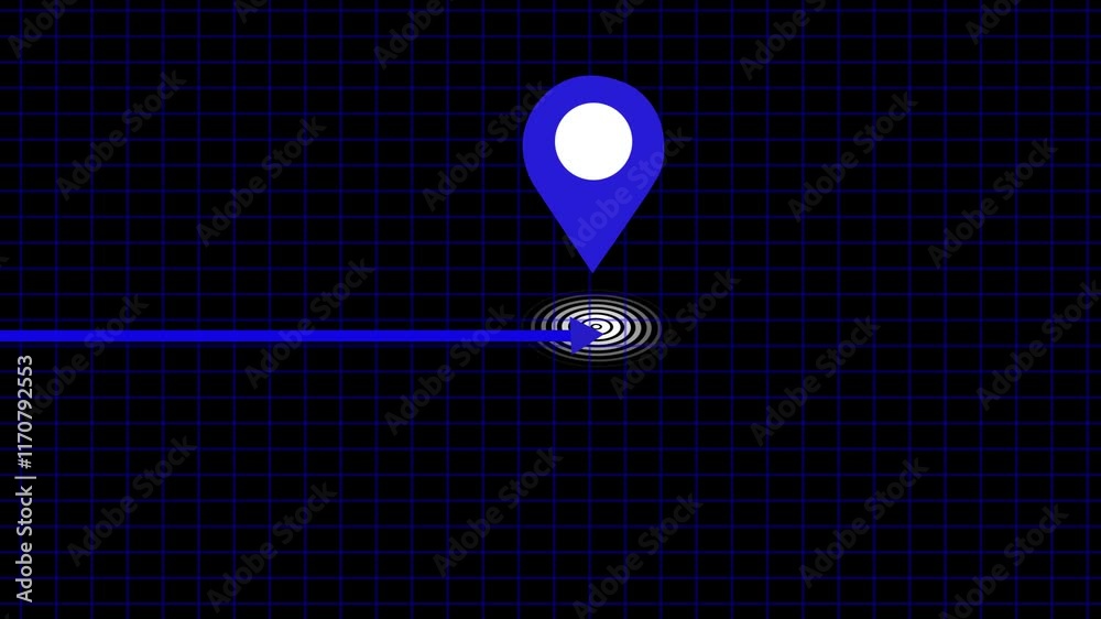 location icon animation. GPS location signal point and location ...