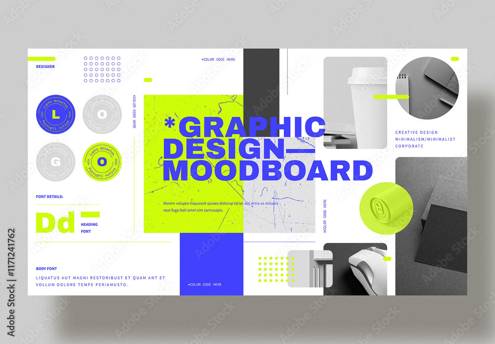 Graphic Design Moodboard Layout Template Stock Template | Adobe Stock