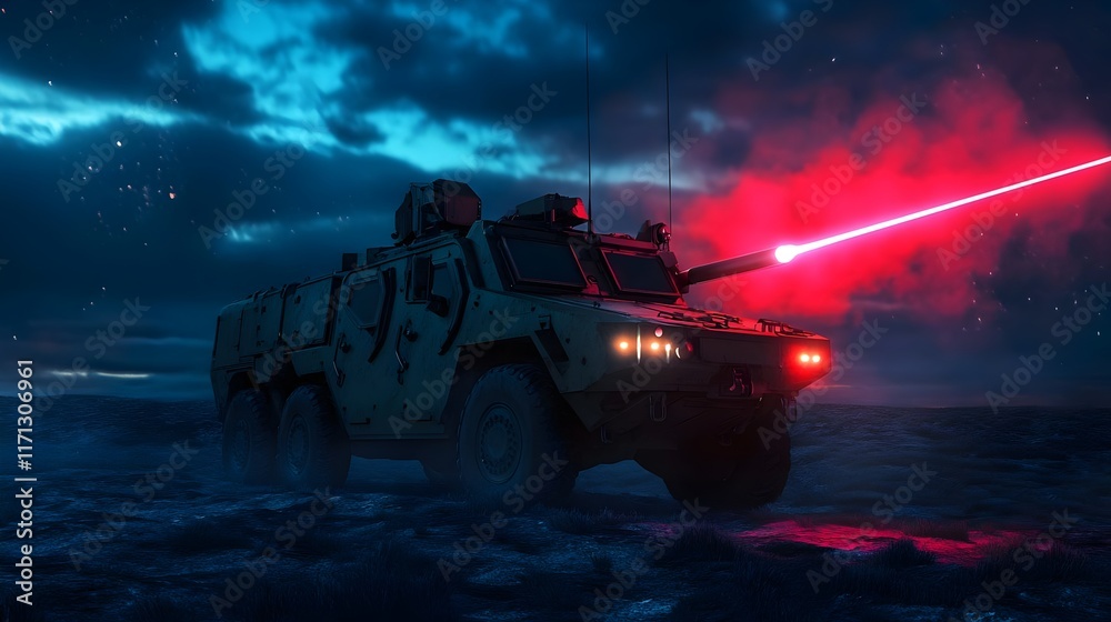 Photo & Art Print A futuristic armored vehicle equipped with a laser ...