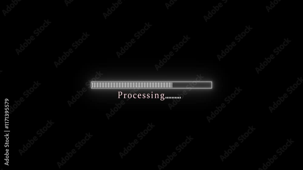 Loading Progress Bar on Computer Screen. Computer loading screen glitch effect. uploading ...