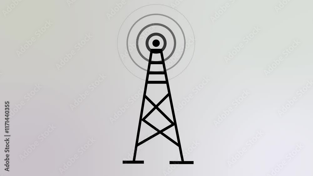 wave signal tower animated icon wave signal tower looping circle 4k ...