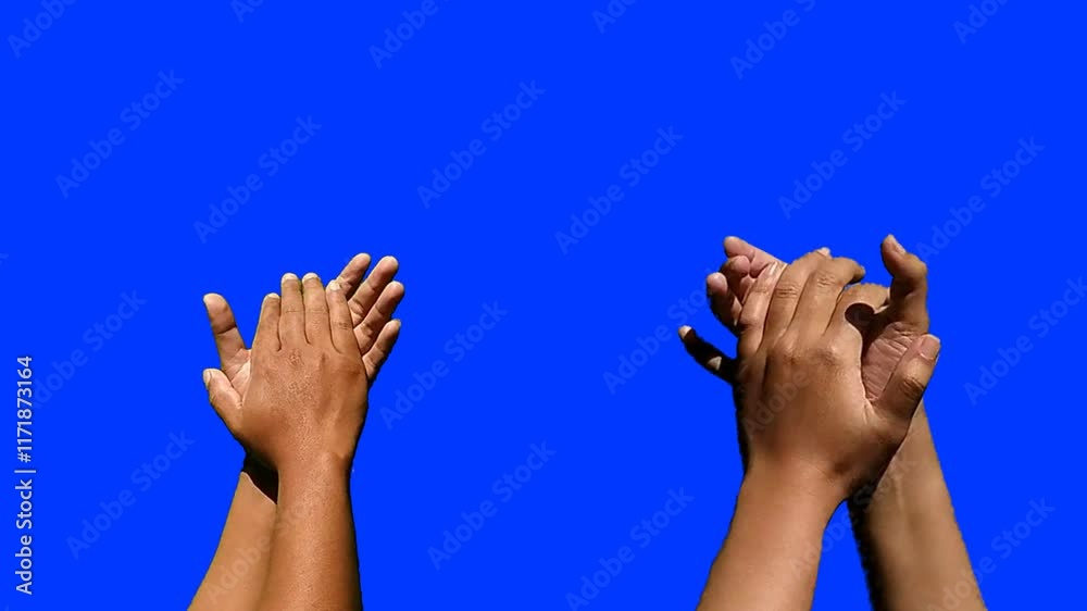 Hands Clapping on Green Screen Background: Clapping on Chroma Key ...