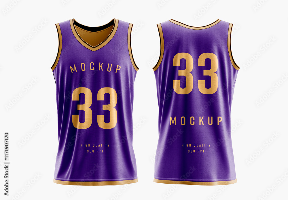 Basketball Jersey Uniform and Body Kit Mockup for Creative Design ...