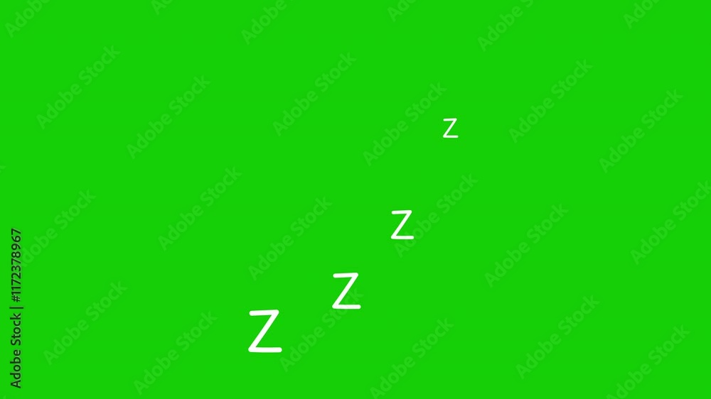 Sleep ZZZ Animation. Sleeping ZZZ Symbol Animation Green Screen. 4K ...