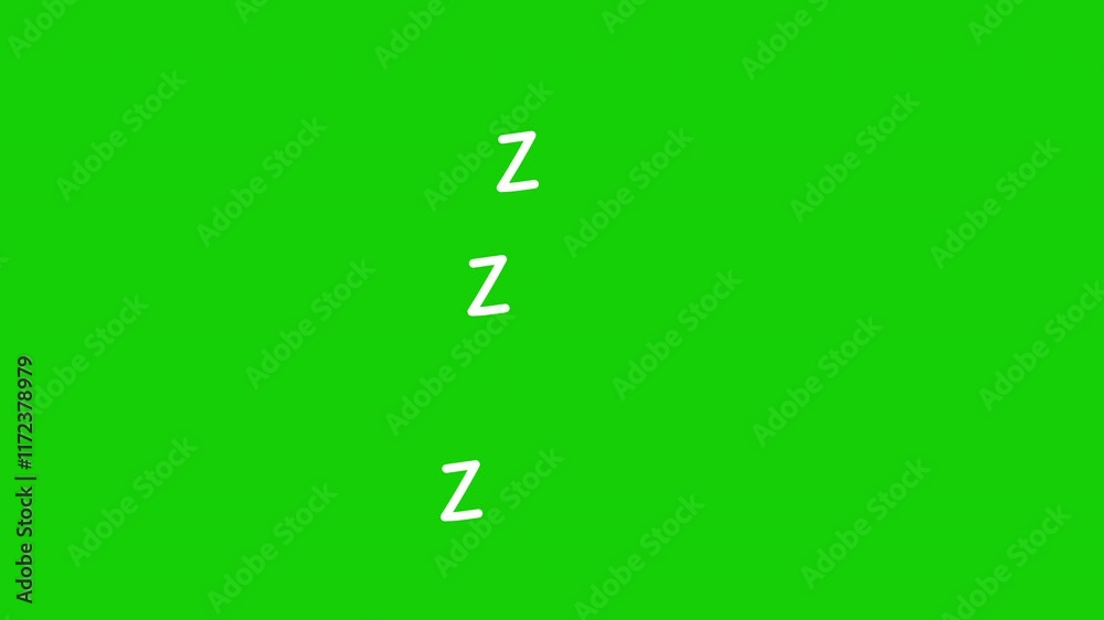 Sleep ZZZ Animation. Sleeping ZZZ Symbol Animation Green Screen. 4K ...