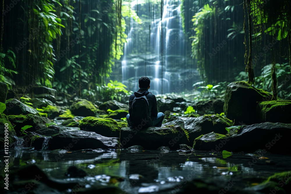 Poster awe-inspiring essence of waterfalls encapsulating perpetual ...