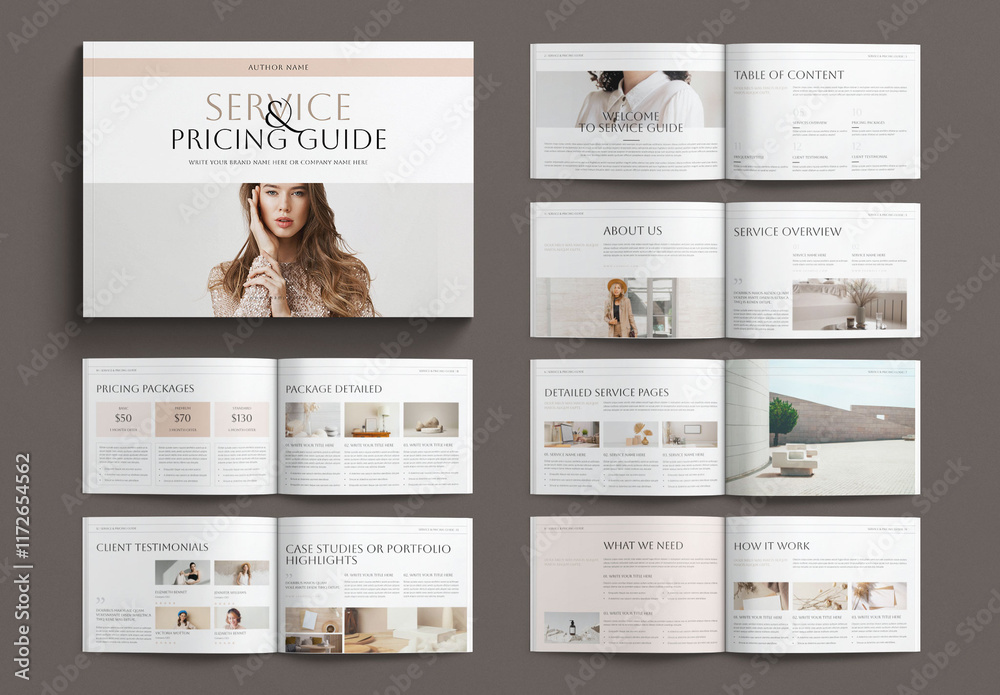 Services & Pricing Guide Template Design Layout Landscape Stock ...