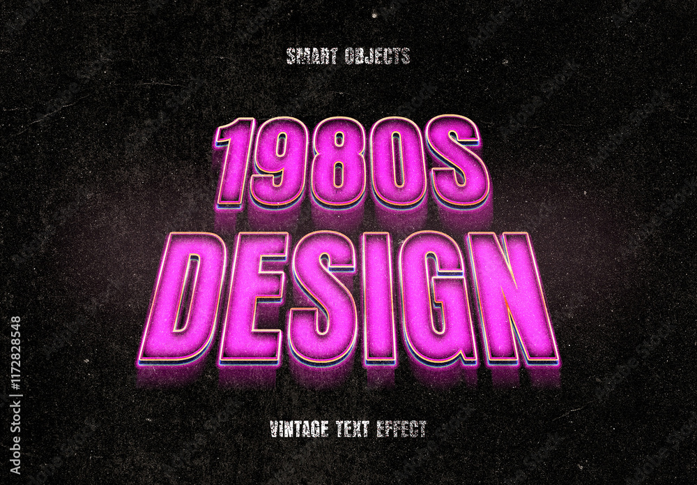 Hollywood 1980s Text Effect Mockup Stock Template | Adobe Stock