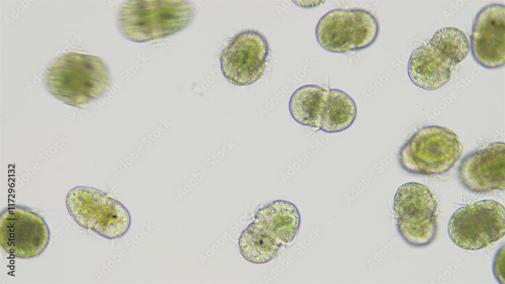 Larvae of a polychaete worm Phyllodoce sp. at trochophore stage under ...