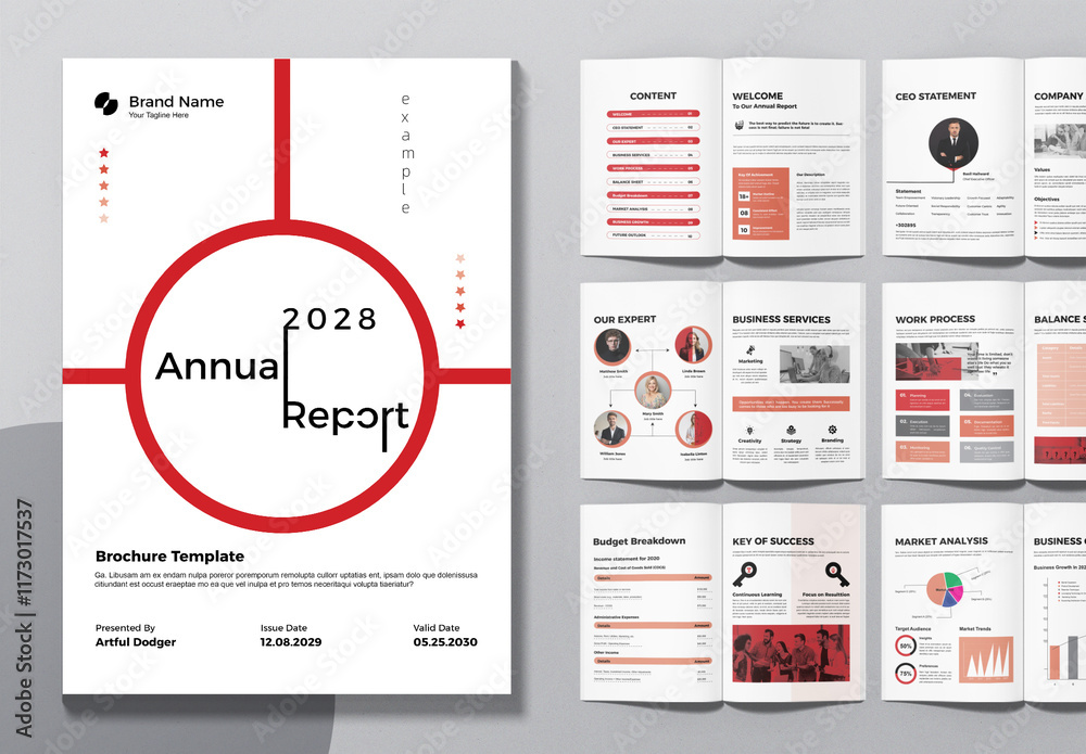 Annual Report Template Layout Stock Template | Adobe Stock