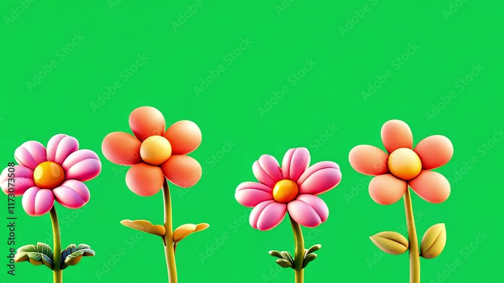 Spring flowers 3d Animation animated background of colorful flowers on ...