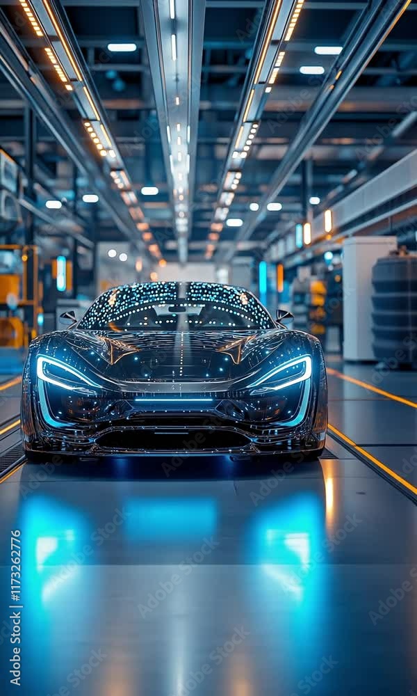 Concept of an EV Supply Chain. Future electric car chassis with wheels ...