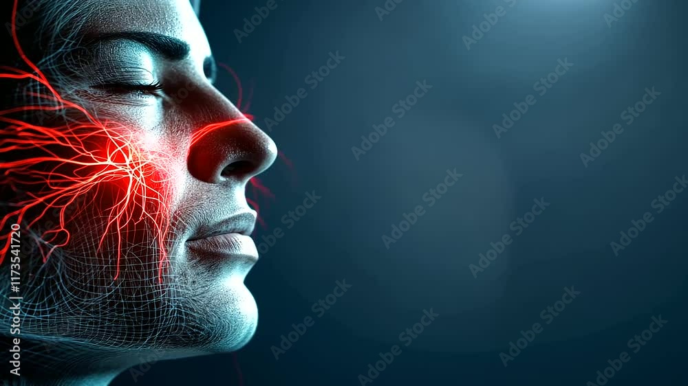 A combination of a realistic face rendering and a labeled trigeminal ...