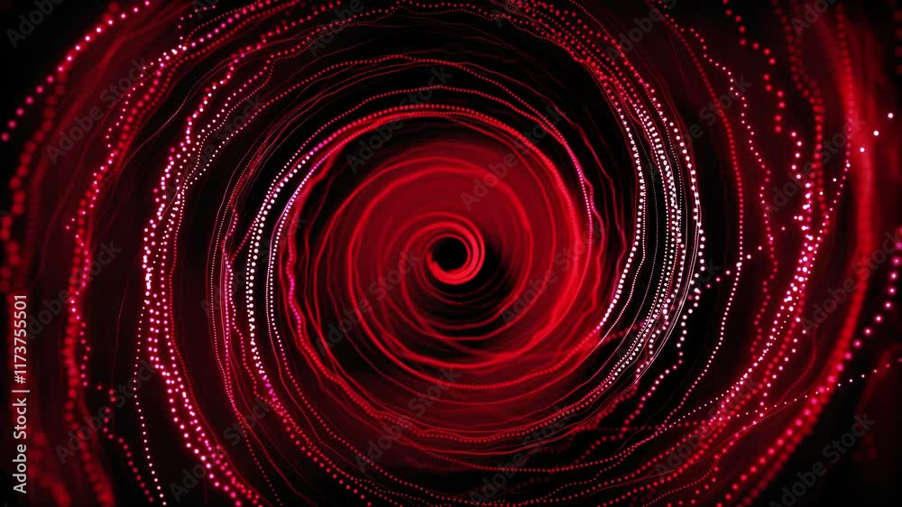 Red tunnel looped. Red background of circles fly. Hi-tech, sci-fi red ...
