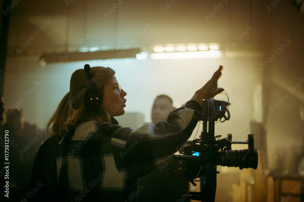 Poster A female director at work on the set – Wall Art | UkPosters