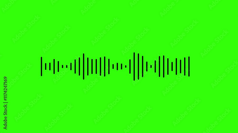 sound wave or audio wavefrom isolated on green screen background ...