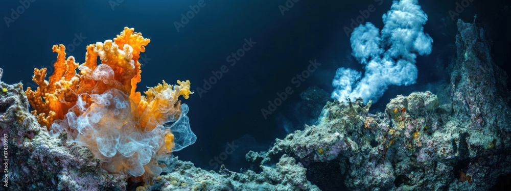 Poster An underwater photograph of a deep-sea hydrothermal vent ...