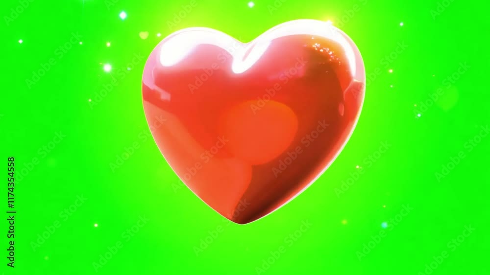 Radiant Heart: A vibrant, 3D-rendered red heart glows with an ethereal ...