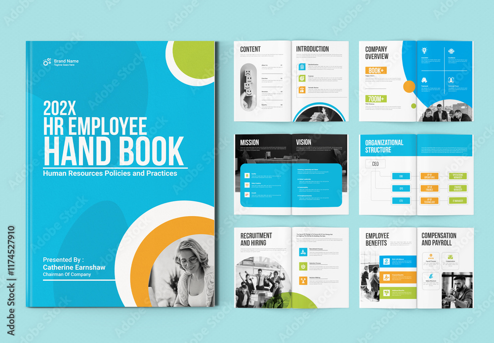 HR Employee Handbook Brochure Layout Stock Template | Adobe Stock