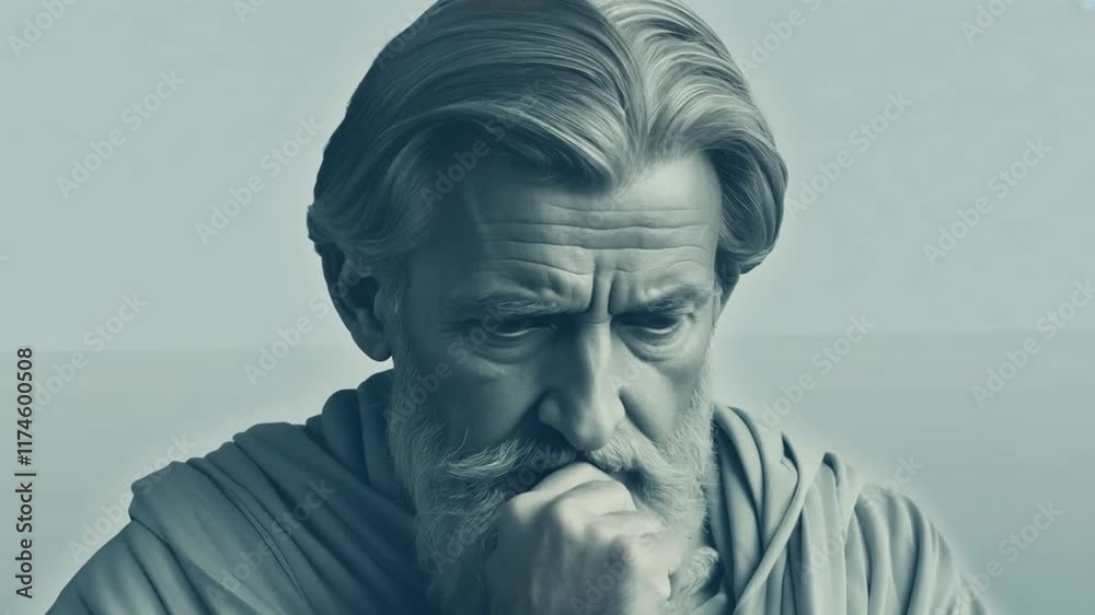 philosopher minimalist render greek thinking man digital stoic stoic ...