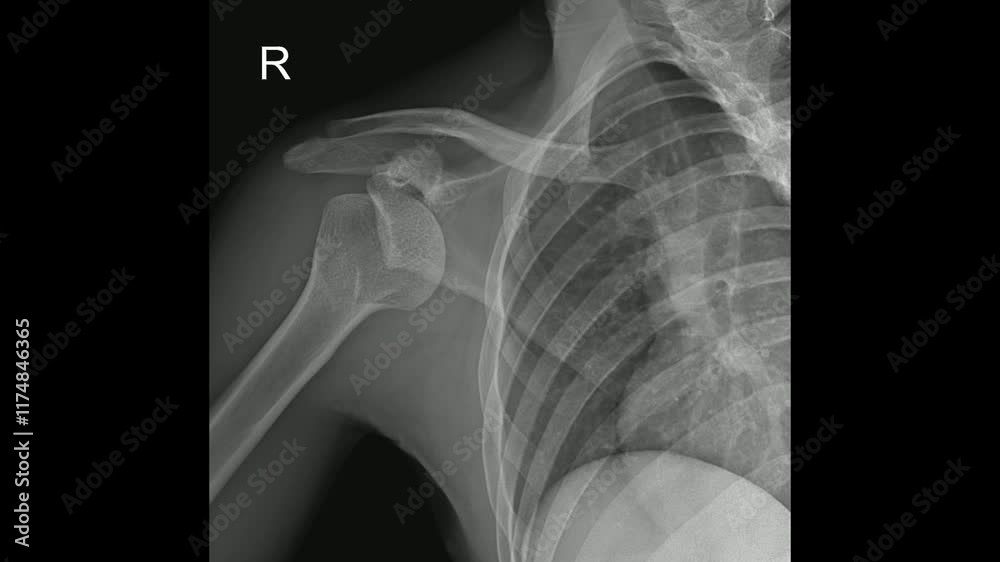 Human Shoulder Dislocation Radiograph Demonstrating Joint Misalignment ...