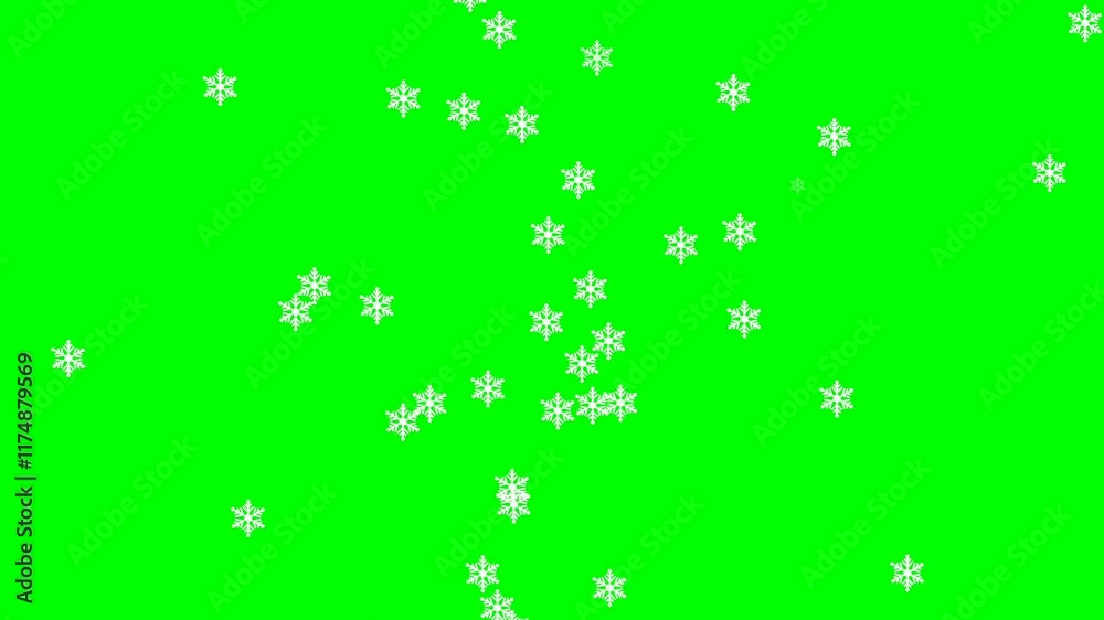 snowfall animation with green screen background. winter snowfall effect ...