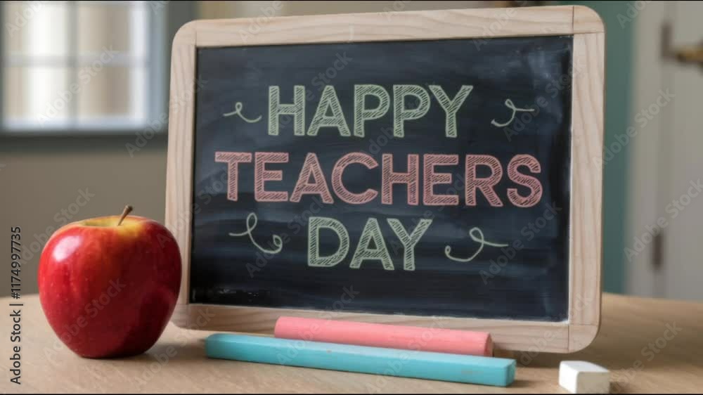 Happy Teachers Day on chalkboard - Retro-styled chalkboard with "Happy ...