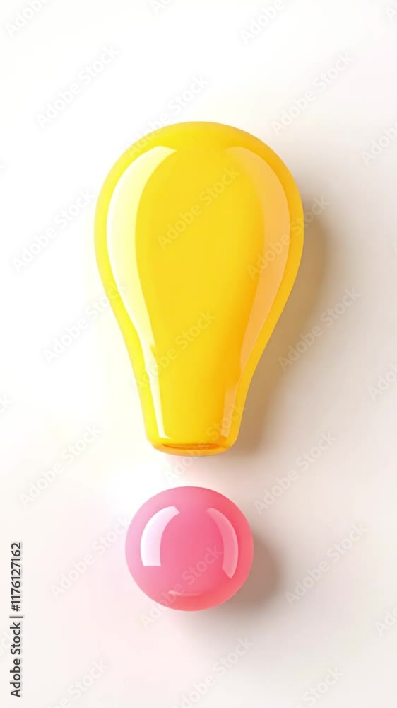 Animated punctuation marks are on a white background, question mark and ...