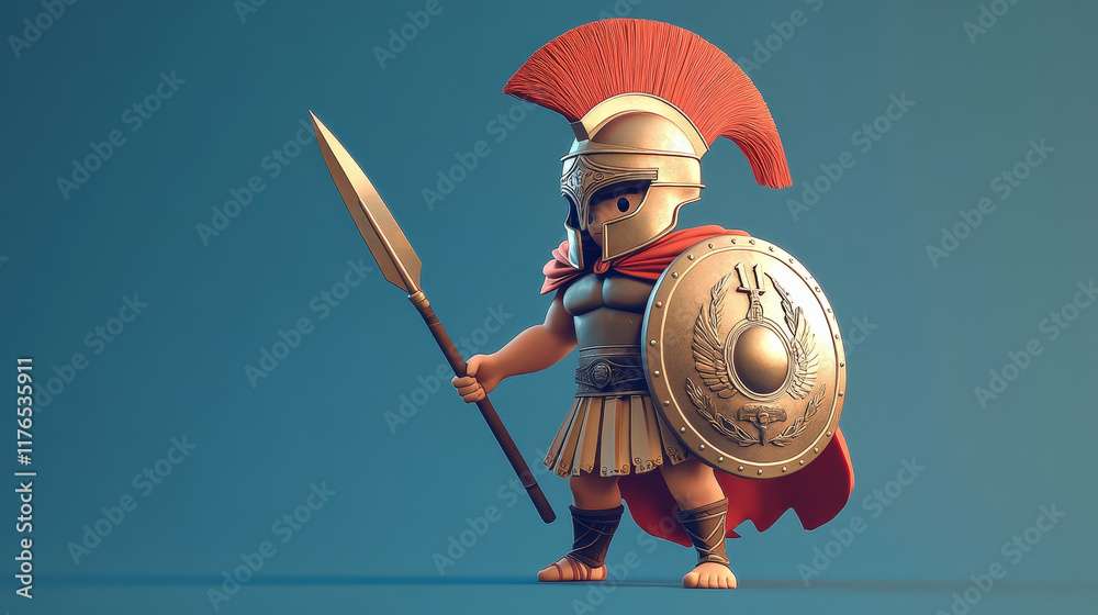 Spartan warrior character mascots cartoon vector. Greec hoplites ...