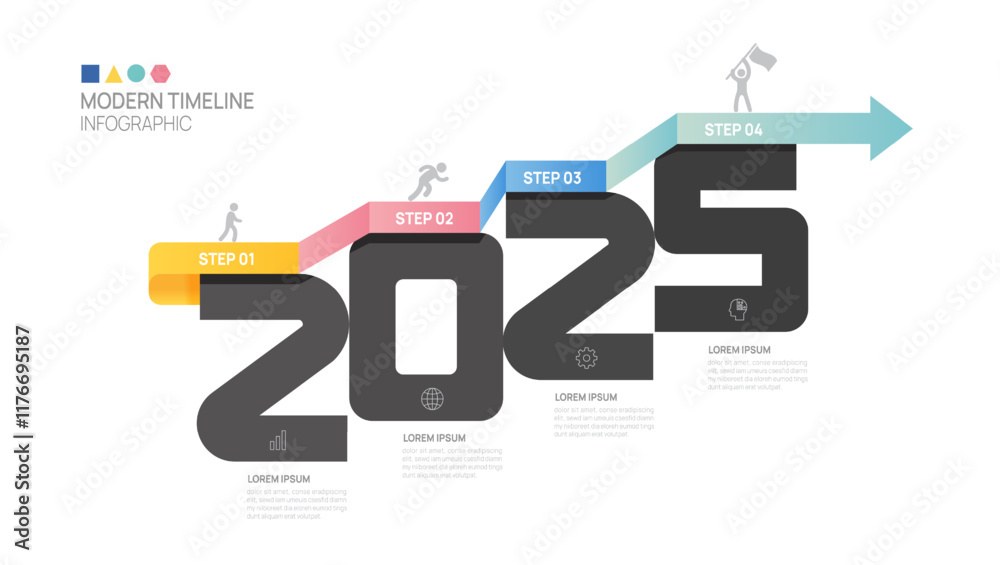 Póster ladder Infographic 4 steps to 2025 success growth template ...