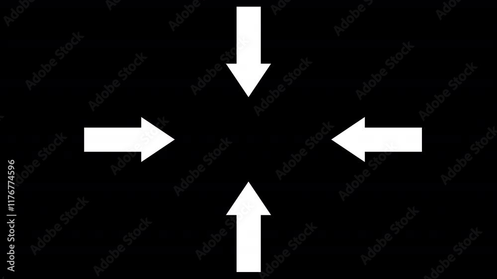 White color up, down, left, and right directional and pointing solid ...