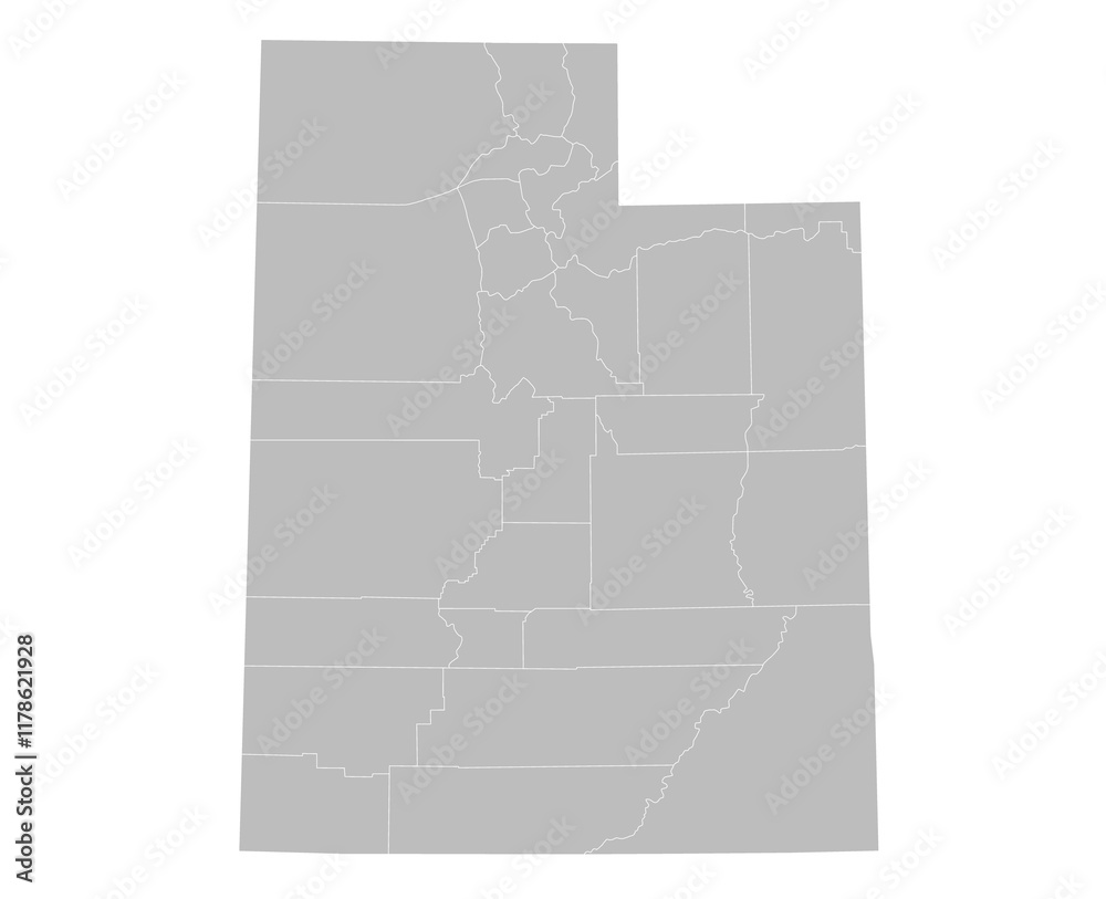 Utah map. counties map of Utah, blank Map, empty map of Utah l ...