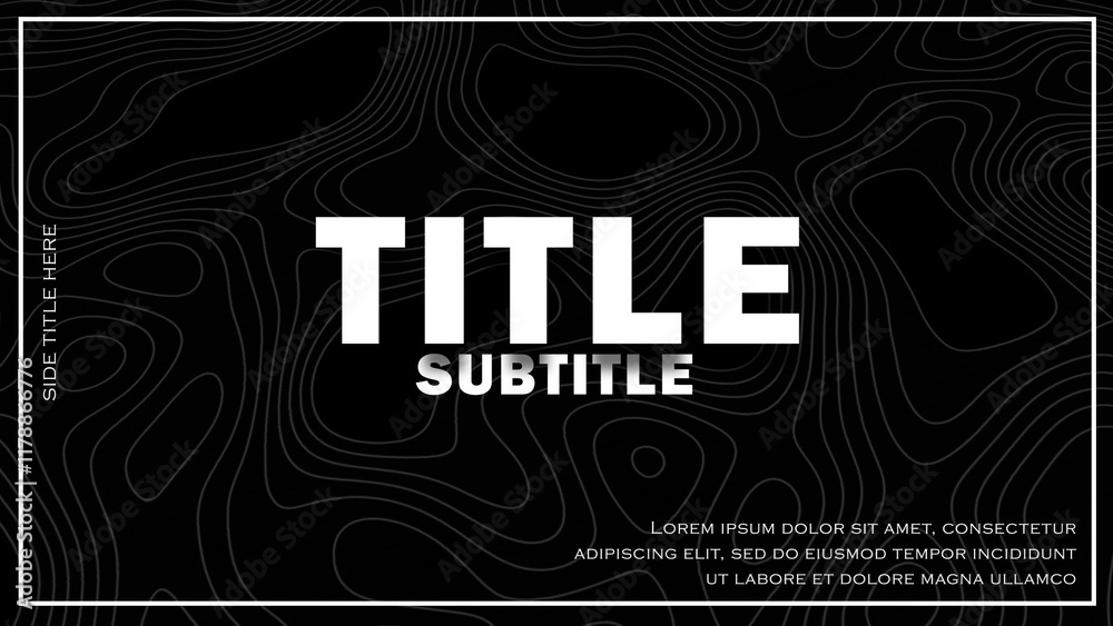 Modern Abstract Black & White Bold Title & Text Panel Stock Template ...