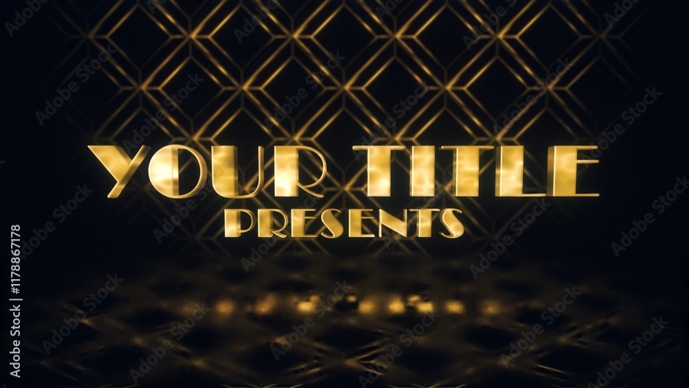 Fancy Award Glowing Golden Text & Title Intro Stock Template | Adobe Stock