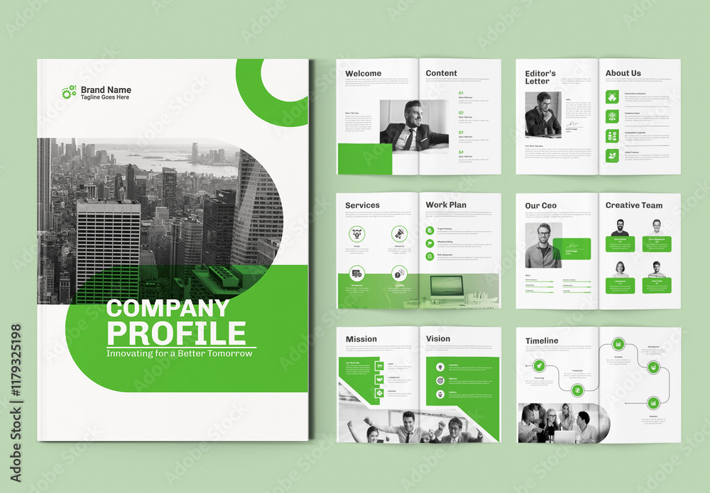 Company Profile Template Layout For Corporate Agency Stock Template ...