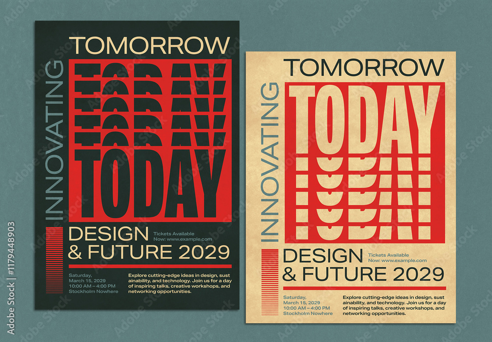 Dynamic Red and Black Poster Design Layout Stock Template | Adobe Stock