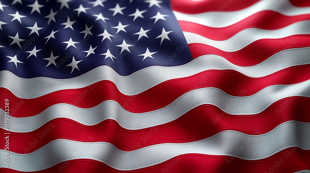 American flag background, flag of the United States with a wavy texture ...