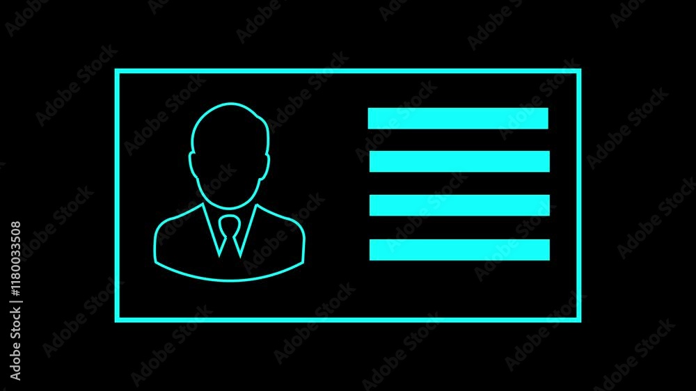 Id card, identity document sign animation. driver's license ...