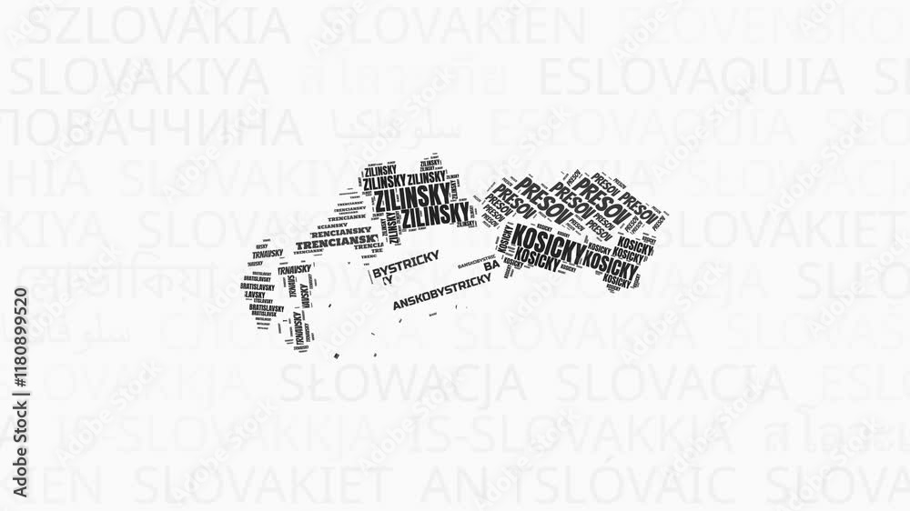Slovakia intro animation. Country with regions illustration video ...