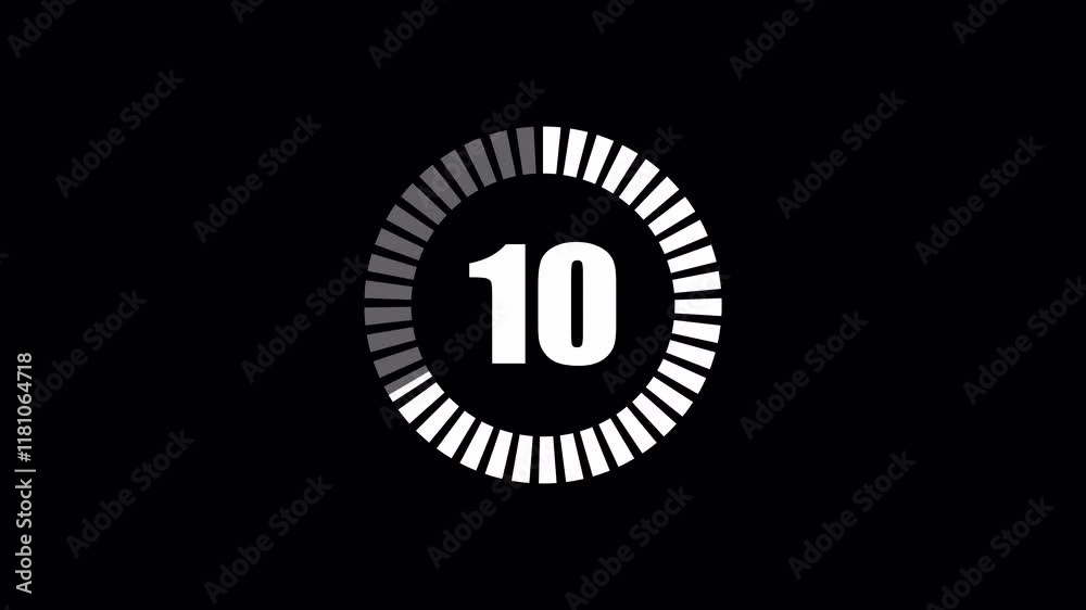 15 seconds countdown timer animation from 15seconds to 0 seconds with ...