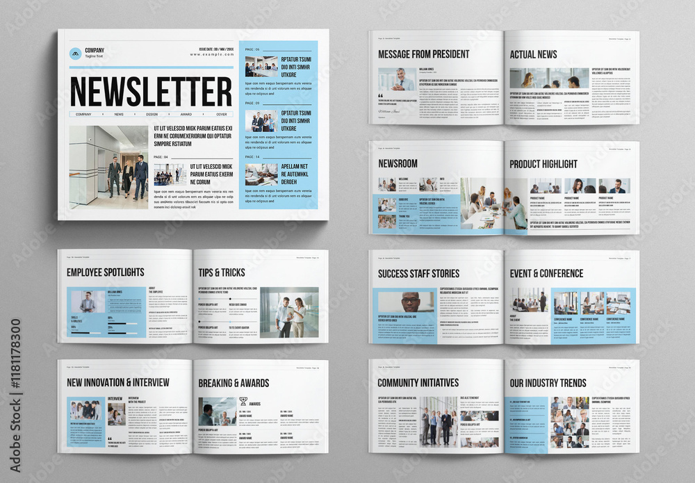 Newsletter Template Design Layout Landscape Stock Template | Adobe Stock