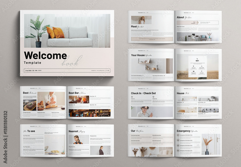 Welcome Book Template Design Layout Landscape Stock Template | Adobe Stock