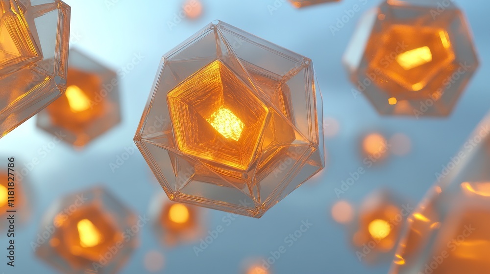 Photo & Art Print **A surreal collection of rotating pentagonal prisms ...