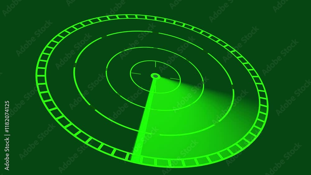 Radar animation on green background. Radar screen animated, 3D world ...