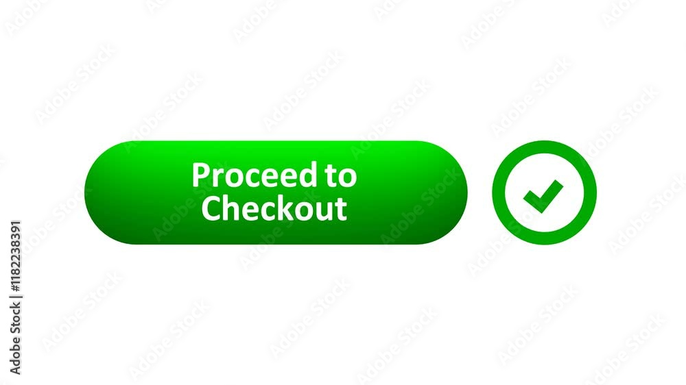 3D Rendered Animation of 'Proceed to Checkout' Button Clicked by ...