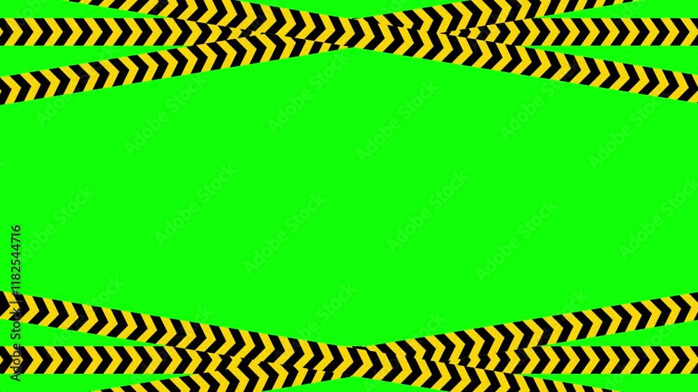 crossed police line stripe animation. Caution, danger, warning yellow ...