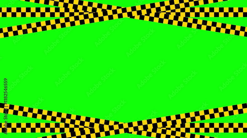crossed line yellow and black color tape animation. Do not cross motion ...